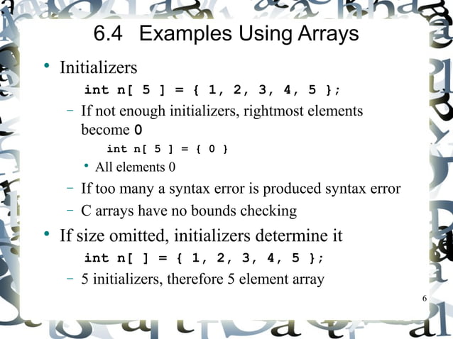 Chapter 6 arrays part-1 | PPT