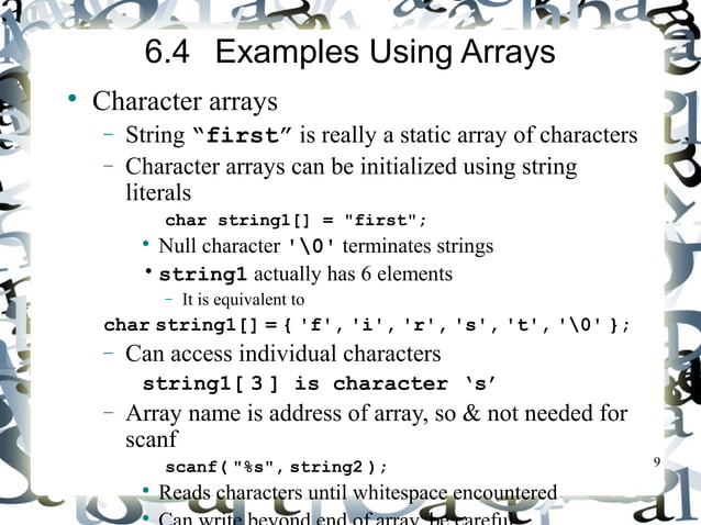 Chapter 6 arrays part-1 | PPT