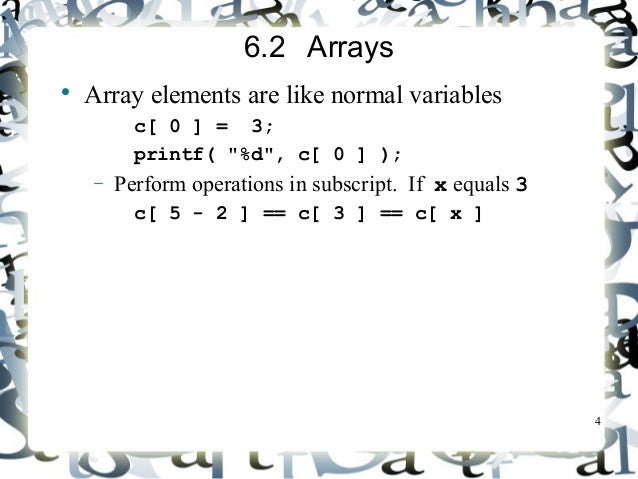 Chapter 6 arrays part-1