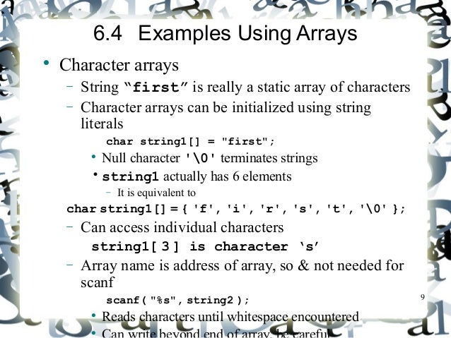 Chapter 6 arrays part-1