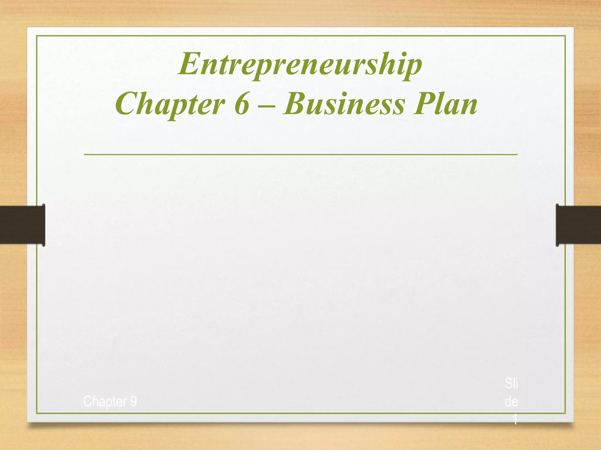 Chapter 6 - business plan power point presentation 1 | PPT