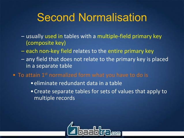 Chapter 6 database normalisation | PPT