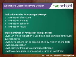 evaluating of training | PPT