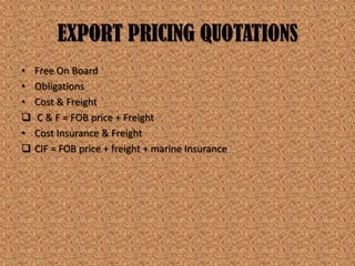 Chapter 6 . export pricing | PPTX