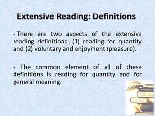 Chapter (6) extensive reading | PPT
