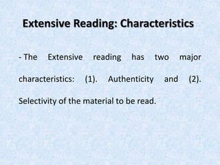 Chapter (6) extensive reading | PPT
