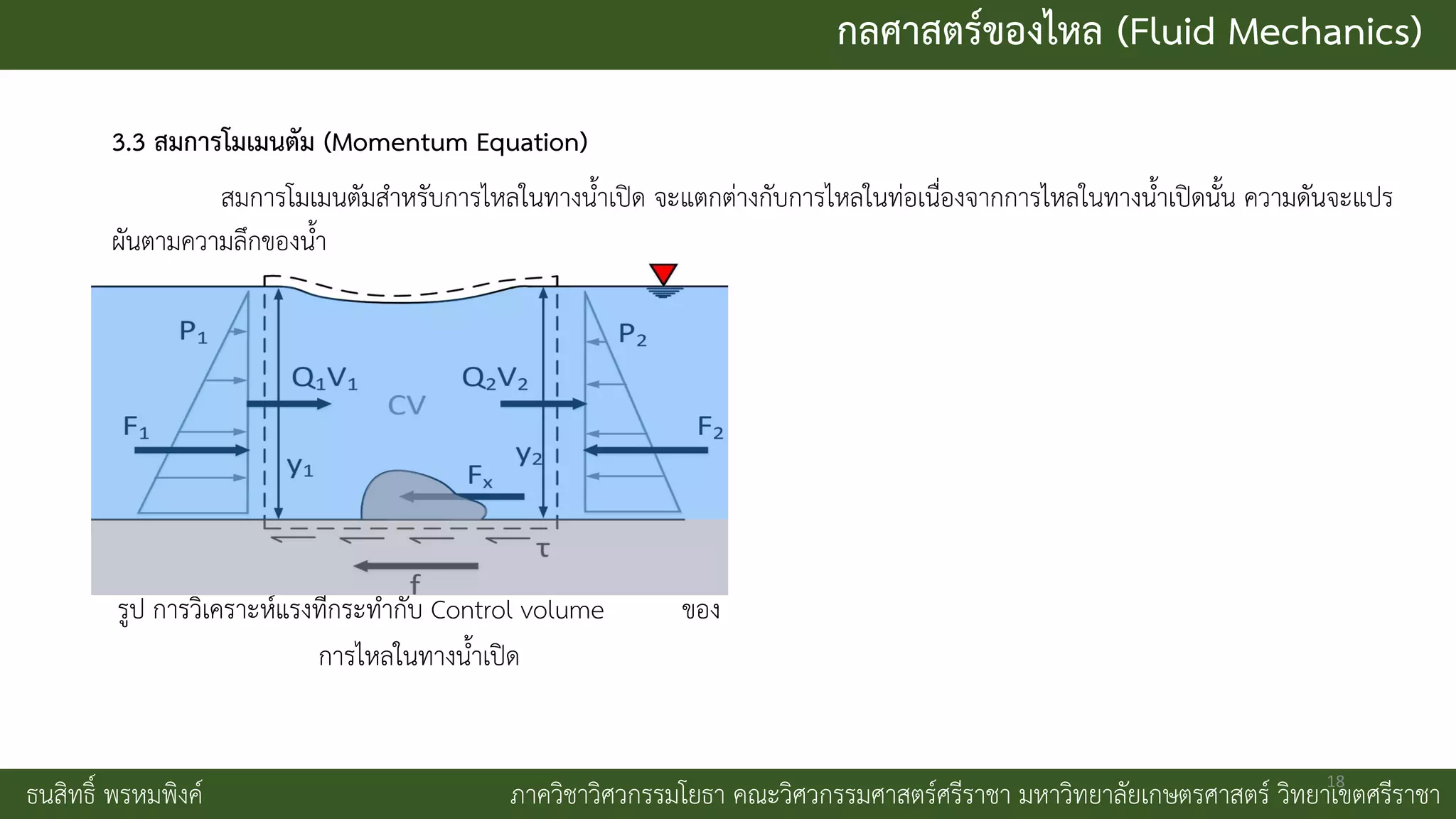 บทที่ 6 การไหลในทางน้ำเปิด Open Channel Flow + คลิป (Fluid Mechanics) | PDF