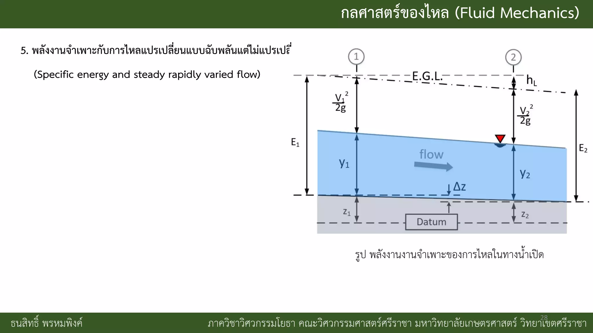 บทที่ 6 การไหลในทางน้ำเปิด Open Channel Flow + คลิป (Fluid Mechanics) | PDF