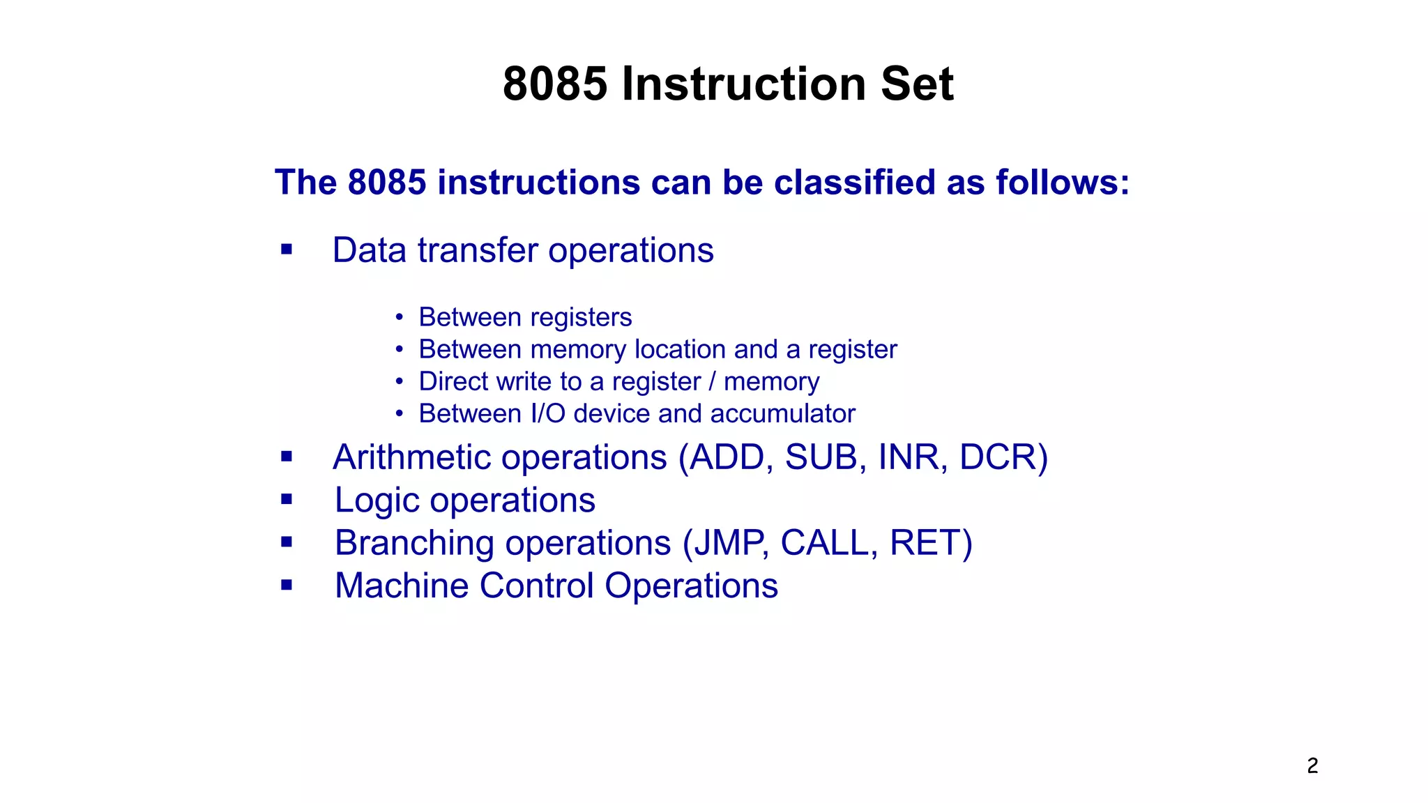 Chapter 6 - Introduction to 8085 Instructions | PDF