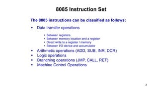Chapter 6 - Introduction to 8085 Instructions | PDF