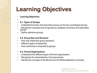 Chapter 6 groups and organization | PPT
