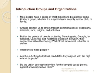 Chapter 6 groups and organization | PPT