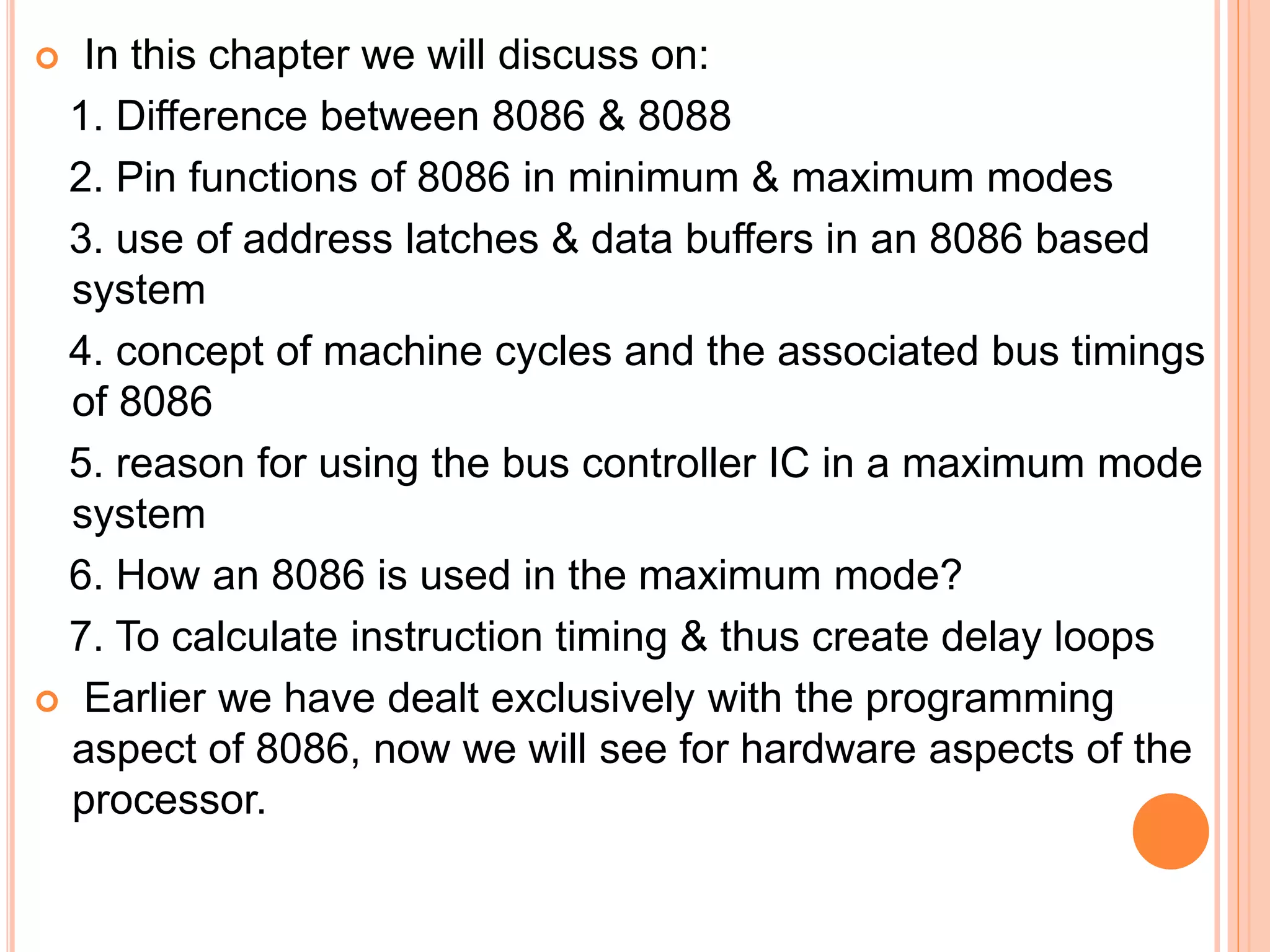 Chapter 6 hardware structure of 8086 | PPTX