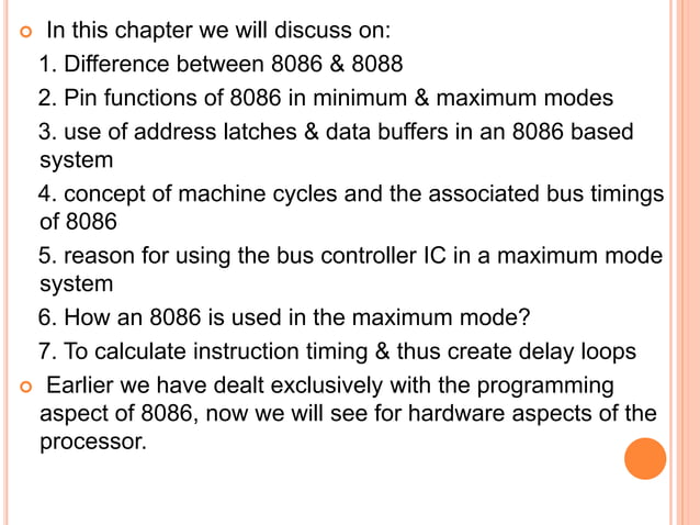 Chapter 6 hardware structure of 8086 | PPTX