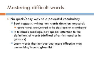 Chapter 6 improving your vocabulary | PPT