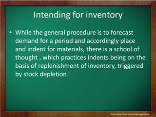 Inventory Control & Management | PPTX