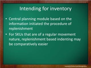 Inventory Control & Management | PPTX