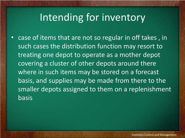 Inventory Control & Management | PPT