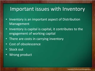 Inventory Control & Management | PPT