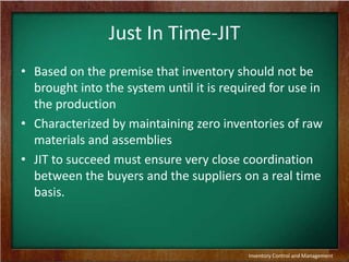 Inventory Control & Management | PPTX