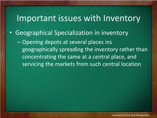 Inventory Control & Management | PPTX