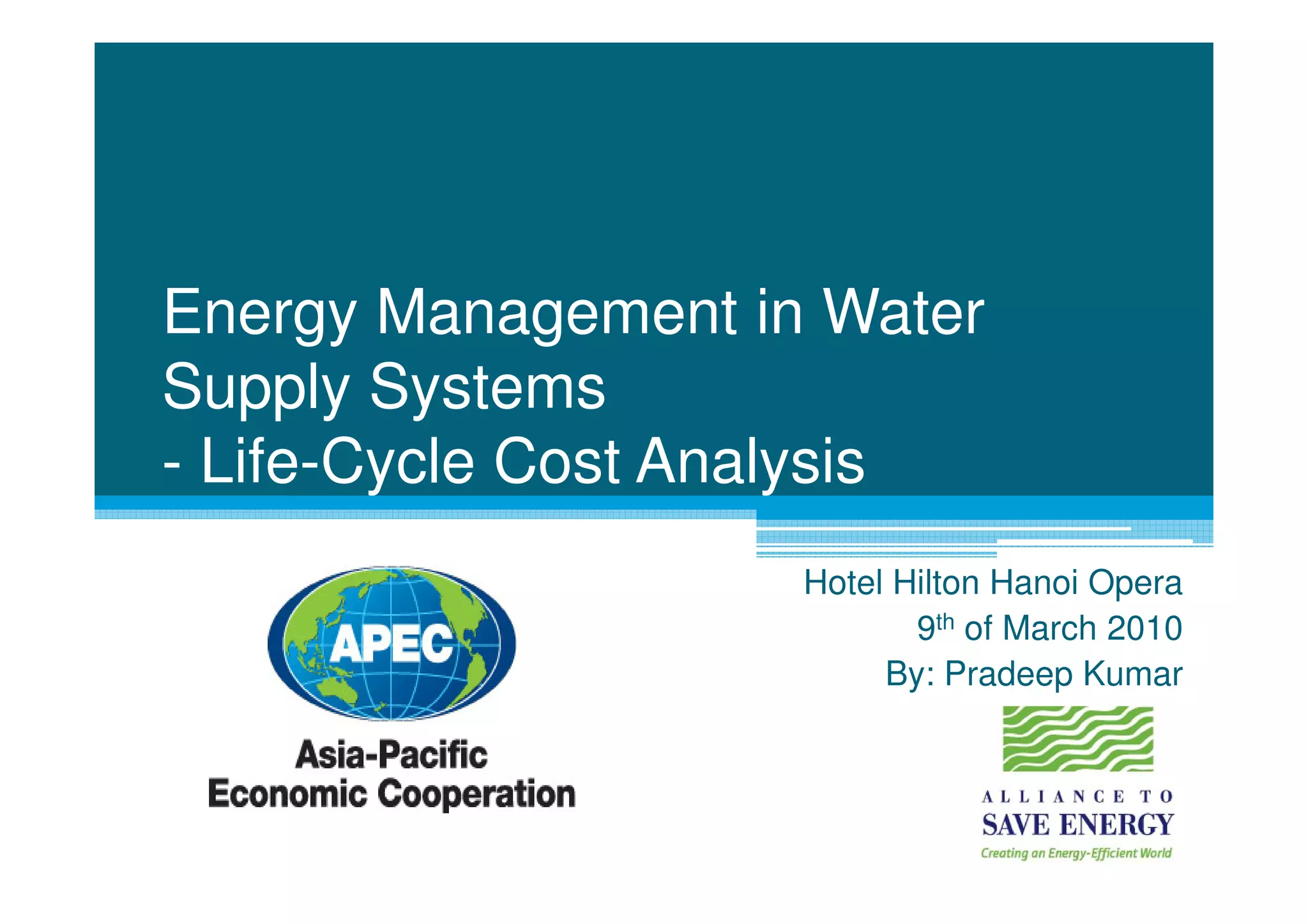 6: Energy Management in Water Supply Systems - Life-Cycle Cost Analysis ...