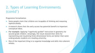 The Design of Learning Environments | PPTX