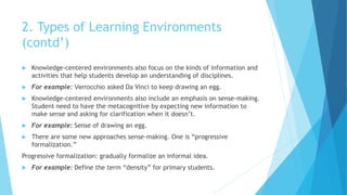 The Design of Learning Environments | PPTX