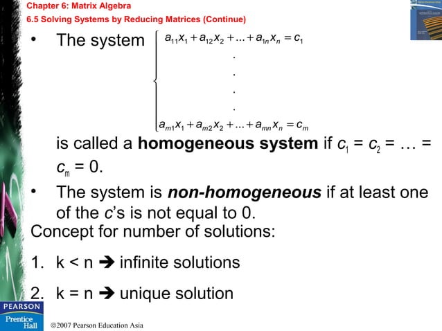 Chapter 6 - Matrix Algebra | PPT
