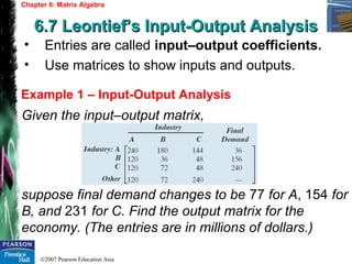 Chapter 6 - Matrix Algebra | PPT