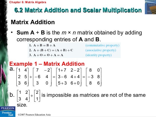 Chapter 6 - Matrix Algebra