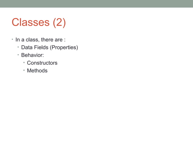 Objected Oriented Programming With Java Ppt