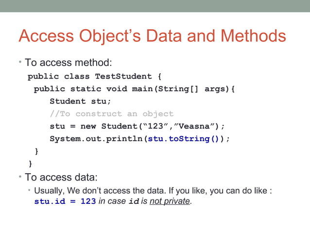 Objected Oriented Programming With Java Ppt