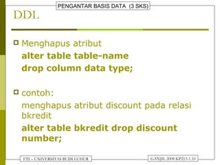 Chapter 6 perintah ddl | PPT