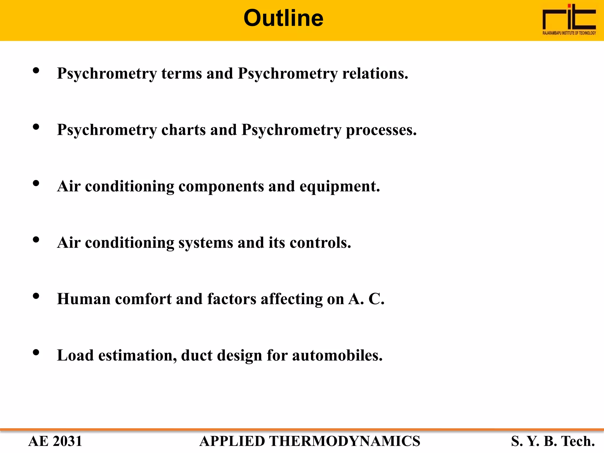 Chapter 6 Psychrometry & Air-Conditioning | PDF