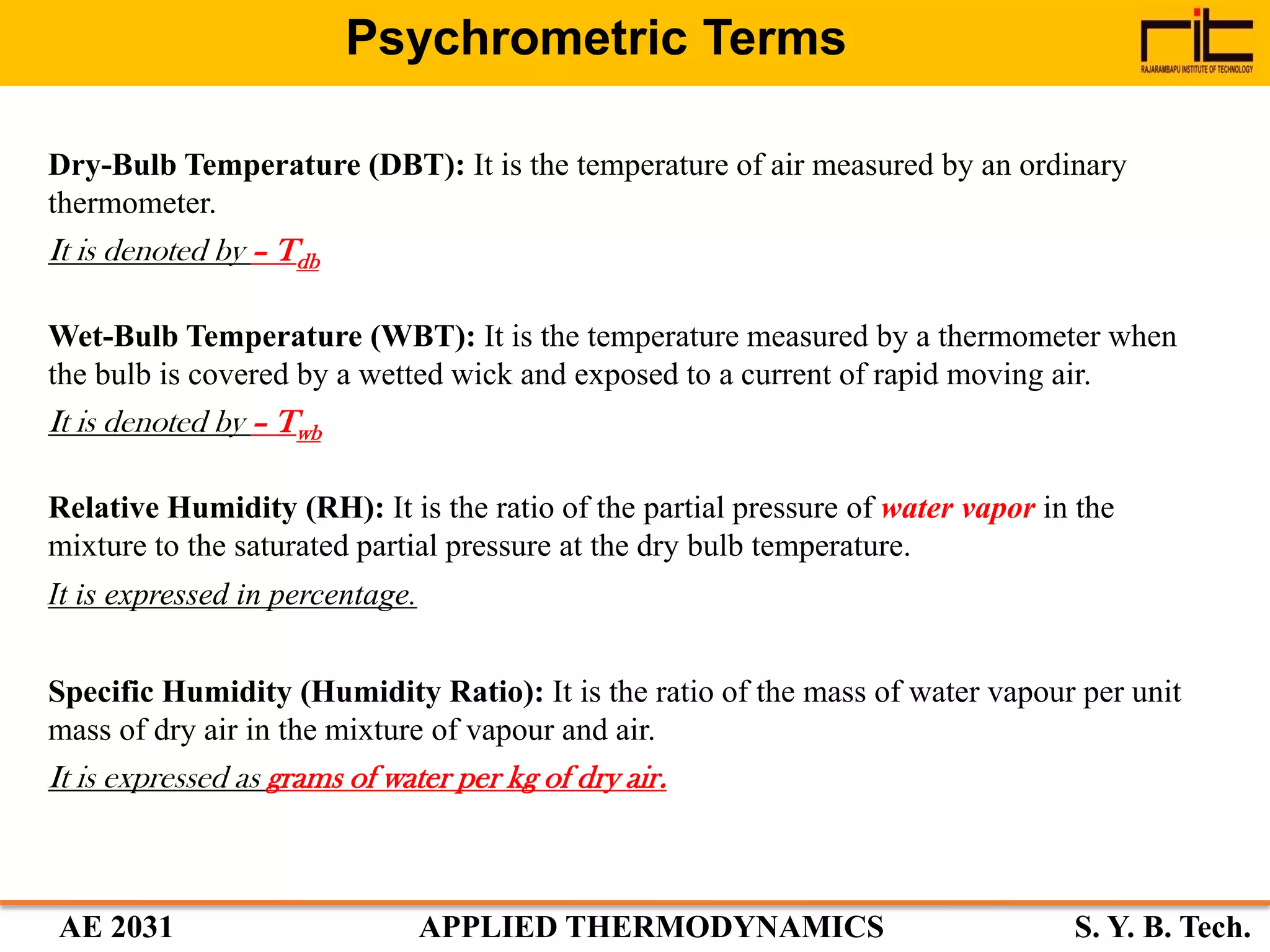 Chapter 6 Psychrometry & Air-Conditioning | PDF