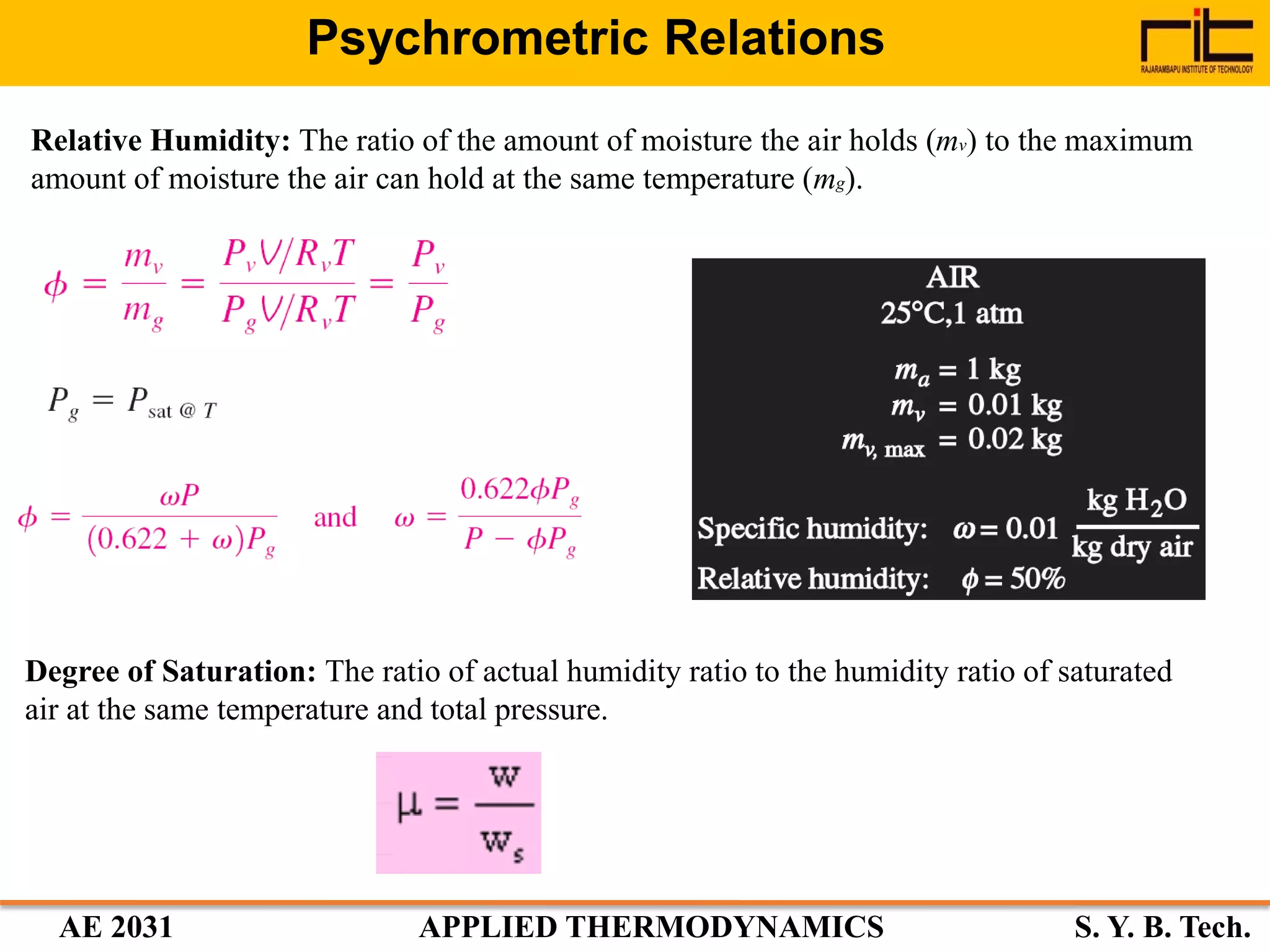 Chapter 6 Psychrometry & Air-Conditioning | PDF