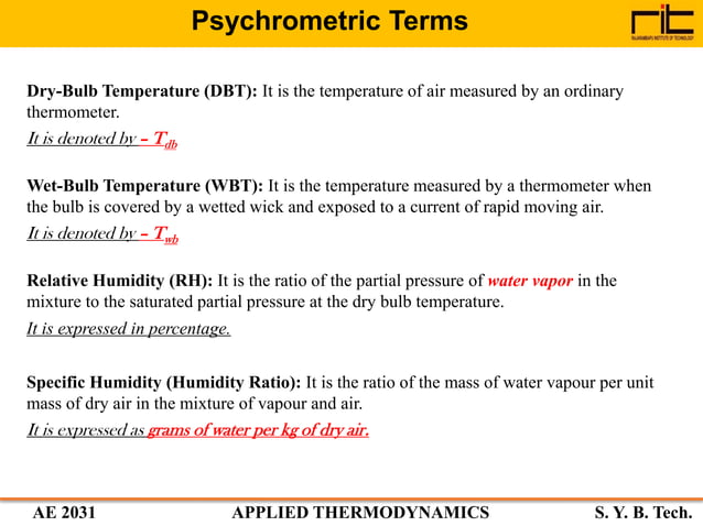 Chapter 6 Psychrometry & Air-Conditioning | PDF | Physics | Science