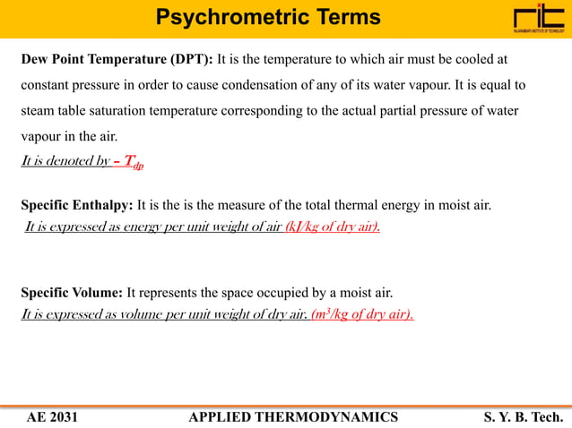 Chapter 6 Psychrometry & Air-Conditioning | PDF | Physics | Science