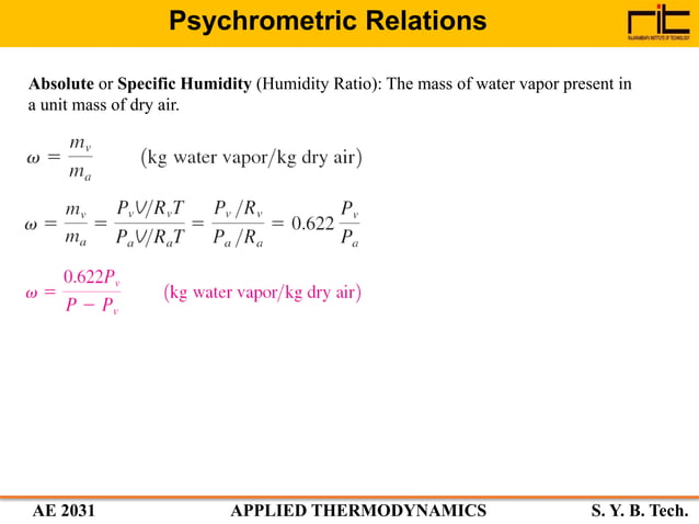 Chapter 6 Psychrometry & Air-Conditioning | PDF | Physics | Science