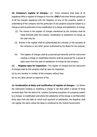 The new Companies Law 2013 (India) - Chapter 6: Registration of charges ...