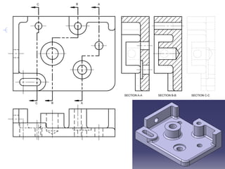 Chapter 6 - Sectioning - 2014.pptx Autocad Drawing Technics | PPTX