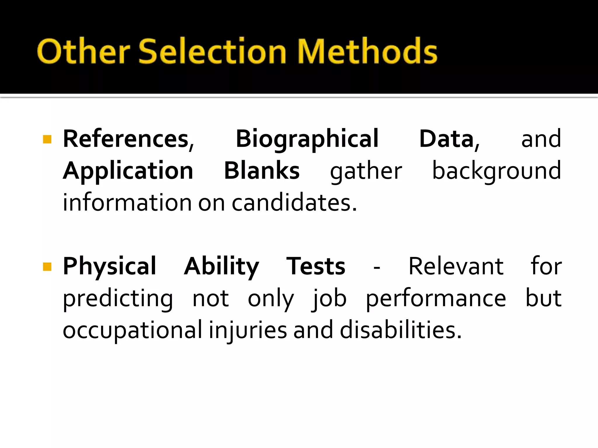 Chapter 6 - Selection and Placement | PPTX