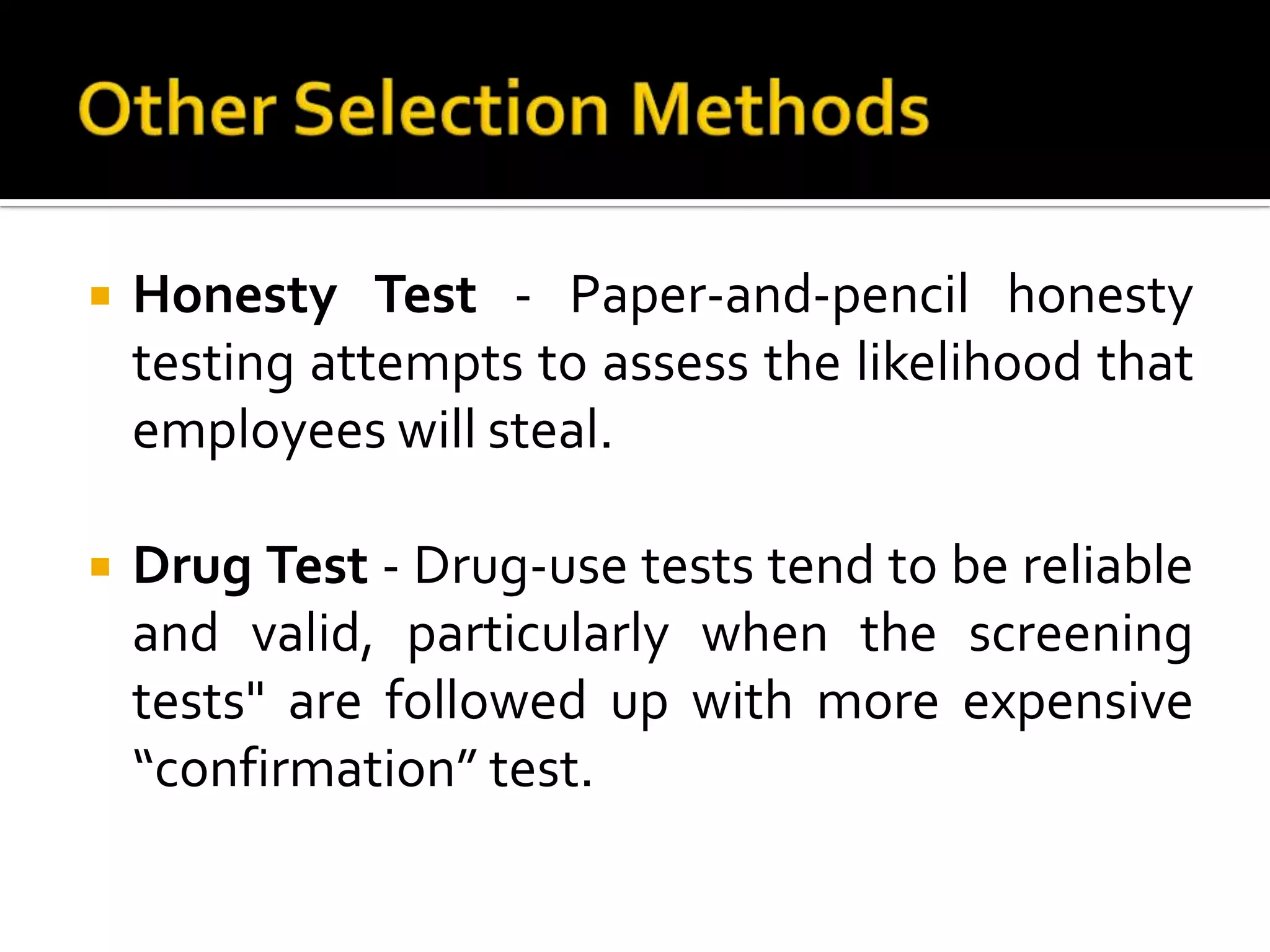 Chapter 6 - Selection and Placement | PPTX