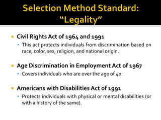 Chapter 6 - Selection and Placement | PPTX
