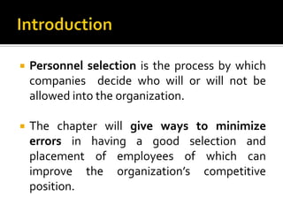 Chapter 6 - Selection and Placement | PPTX