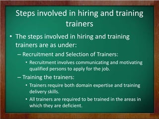 Selection & Training of Trainers | PPTX