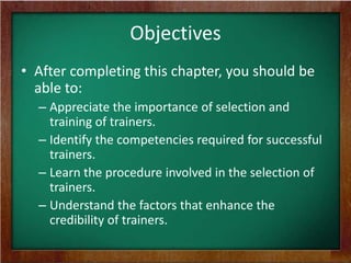 Selection & Training of Trainers | PPTX
