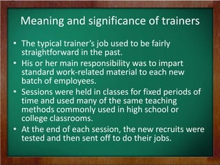 Selection & Training of Trainers | PPTX