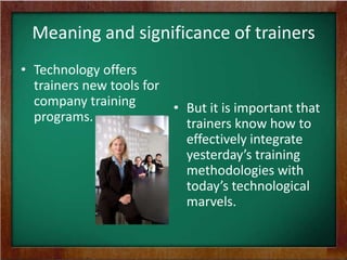 Selection & Training of Trainers | PPTX
